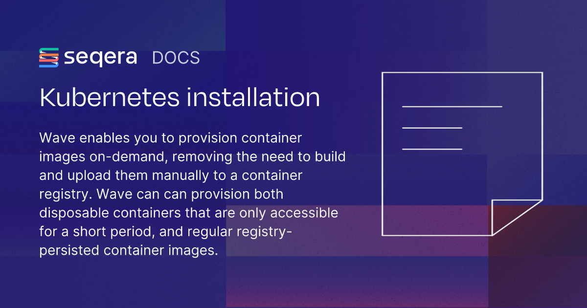 Kubernetes Installation Seqera Docs